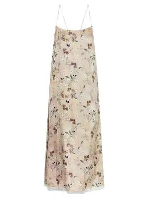 Munthe Floral-print Midi Dress - Neutrals