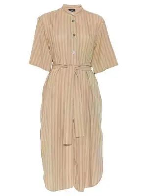 Soeur Izzo Striped Midi Dress - Neutrals