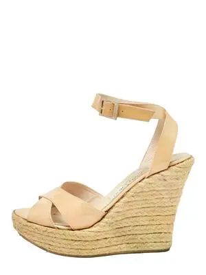JIMMY CHOO Patent-Leather Wedge Sandals