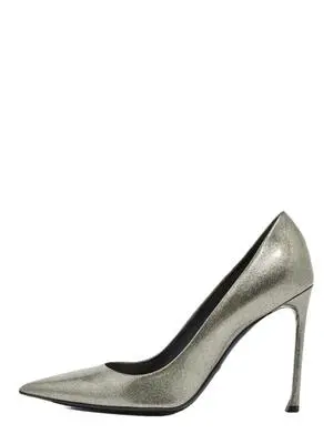 Dior 110mm Patent Leather Pumps - Silver