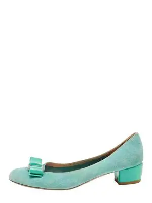 SALVATORE FERRAGAMO Ferragamo Vara Bow Block-Heel Pumps