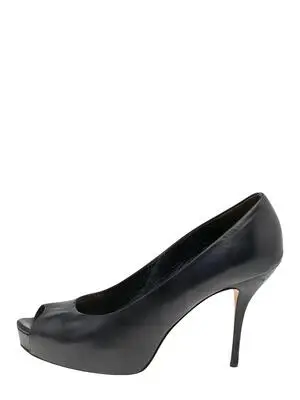 Gucci Leather Peep-toe Pumps - Black