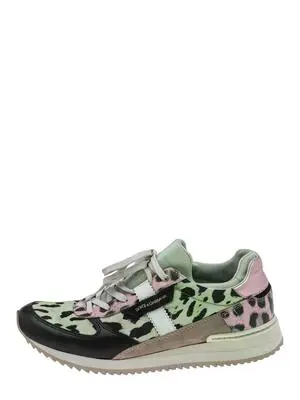 Dolce & Gabbana Leopard Print Lace-up Sneakers - Green