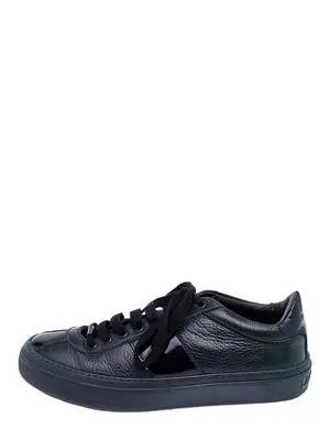JIMMY CHOO Leather Lace-up Sneakers - Black