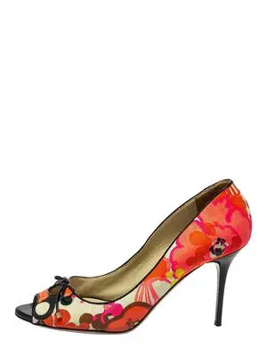JIMMY CHOO 95mm Floral-print Leather Pumps - Neutrals