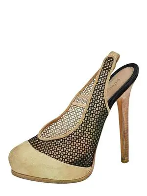 FENDI Fendi Mesh Panel Slingback High Heel Pumps