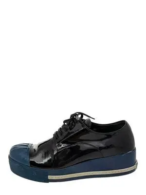 Miu Miu Patent Platform Derby Shoes - Black