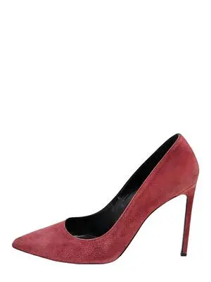 Saint Laurent 105mm Suede Pointed Toe Stiletto Pumps - Brown