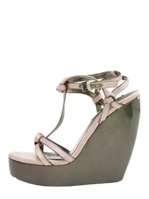Burberry 150mm Wedge Sandals With Knot Detailing - Pink