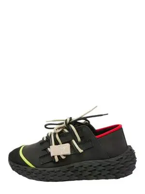 GIUSEPPE ZANOTTI Leather Mesh Trim Sneakers - Black