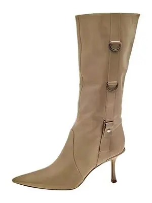 JIMMY CHOO 80mm Leather Boots - Brown