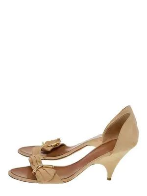 GIUSEPPE ZANOTTI Suede Bow-embellished Sandals - Neutrals