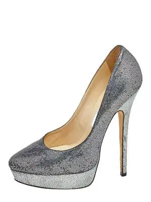 JIMMY CHOO Glitter Platform Stiletto Pumps - Grey