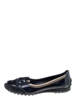 TOD'S Leather Loafers With Bow Detailing - Black