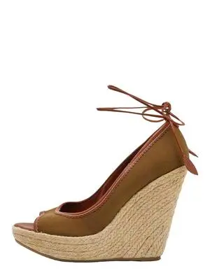 SERGIO ROSSI Espadrille Wedge Sandals - Brown