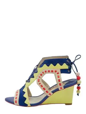 SOPHIA WEBSTER Cut-out Wedge Sandals - Blue