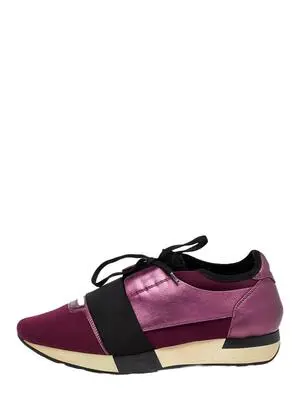 Balenciaga Race Runner Metallic-panelled Sneakers - Purple