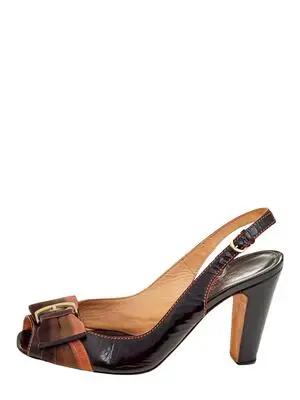 SERGIO ROSSI Slingback Pumps With Bow Detailing - Brown