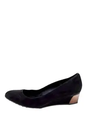 TOD'S Suede Wedge Pumps - Black