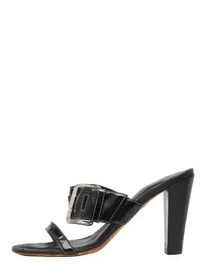 TOD'S Leather Heeled Sandals With Buckle Embellishment - Black