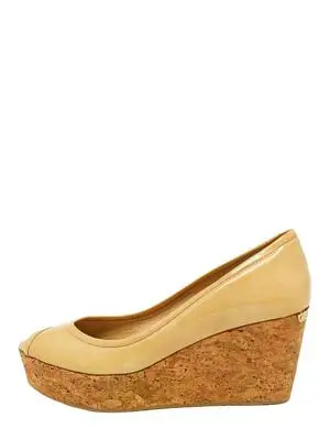 JIMMY CHOO Peep-toe Wedge Sandals - Neutrals