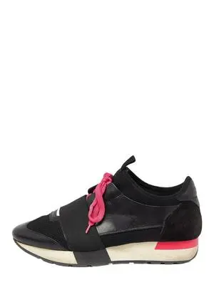 Balenciaga Race Runner Leather Sneakers - Black