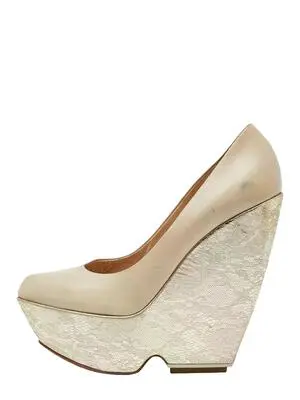 NICHOLAS KIRKWOOD Leather Wedge Pumps - Neutrals