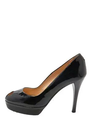 TOD'S Patent Leather Peep-toe Pumps - Black
