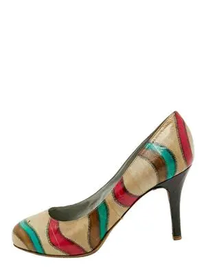 SERGIO ROSSI Printed Leather Pumps - Neutrals