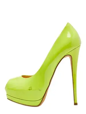 GIUSEPPE ZANOTTI Leather Peep-toe Pumps - Green