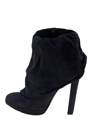 Alaïa 130mm Suede Pointed Toe Platform Sole Boots - Black