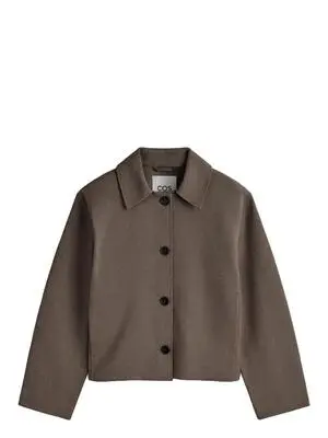 Cos Rounded Jersey Jacket - Brown