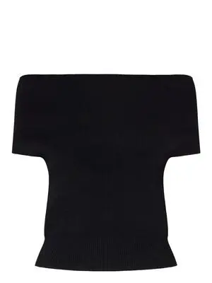Magda Butrym Off-the-shoulder Knitted Top - Black