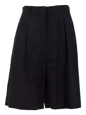 Max Mara Linen Bermuda Shorts - Black