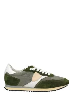 Philippe Model Suede Panelled Trainers - Green