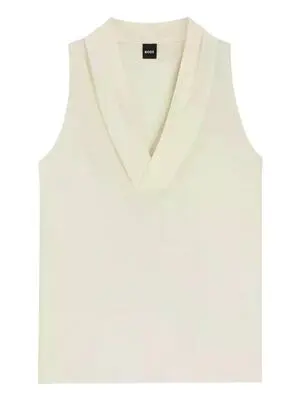 BOSS Sleeveless Silk Top - Neutrals