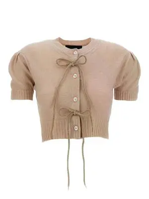 Simone Rocha Tie-detailed Cardigan - Neutrals