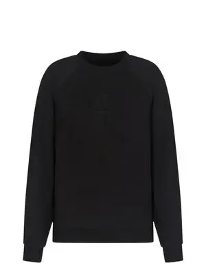 Armani Exchange Logo-detail Round-neck Sweatshirt - Black