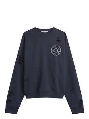 Acne Studios Small Button Sweatshirt Dark Navy