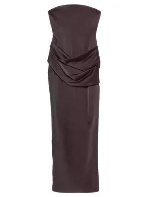 Alex Perry Corset Draped Maxi Dress - Grey