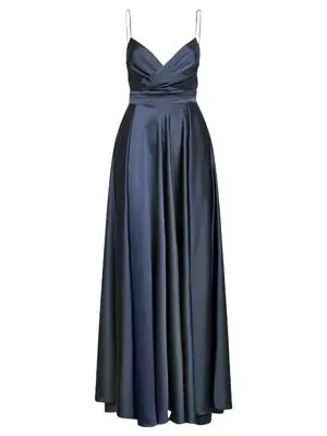BLANCA VITA Draped V-neck Dress - Blue