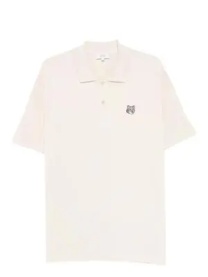 Maison Kitsuné Fox-embroidered Polo Shirt - Neutrals