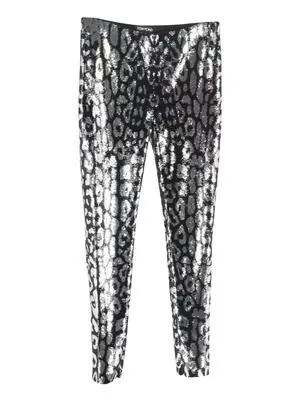 TOM FORD Leopard Print Sequined Leggings - Silver