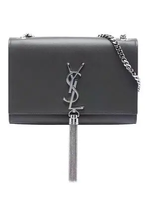 Saint Laurent Small Grain De Poudre Monogram Kate Tassel Crossbody Bag - Black