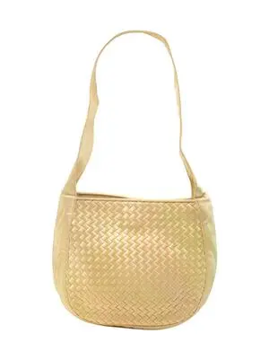 Bottega Veneta 20th Century Satin Intrecciato Shoulder Bag - Gold