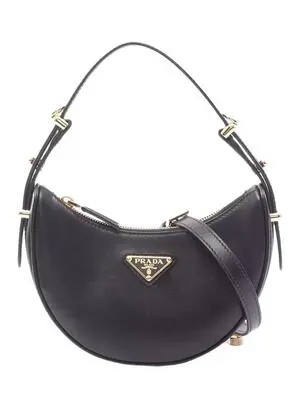 Prada 2013-2025 Small Soft Calf Arque Shoulder Bag - Black