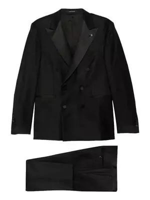 Tagliatore Double-breasted Peak-lapel Suit - Black