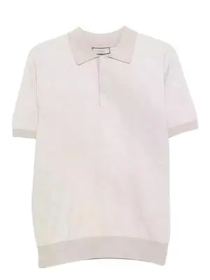 Canali Textured-knit Polo Shirt - Neutrals