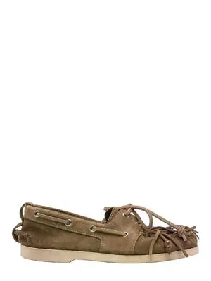 GOLDEN GOOSE Fringed Suede Loafers - Brown