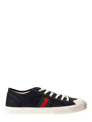 Gucci Low-top Sneaker With Web Stripe - Black
